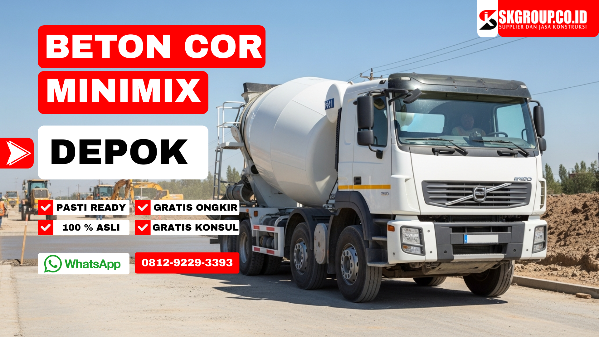 Harga Pemesanan Beton Minimix Depok Terbaru - SKGroup